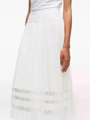 3.1 Phillip Lim Pleated Lace-insert Midi Skirt