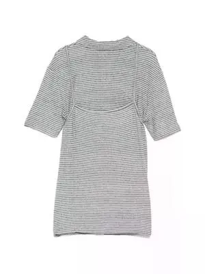PUSHBUTTON Layered Horizontal-stripe Polo - Grey