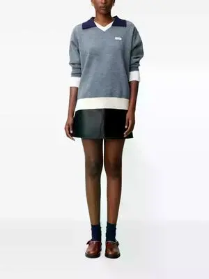 Claudie Pierlot Logo Patch V-neck Sweater