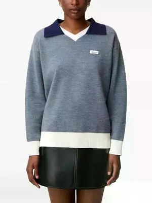Claudie Pierlot Logo Patch V-neck Sweater