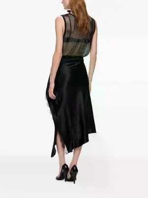 Pinko Asymmetric Lace-trim Draped Skirt - Black