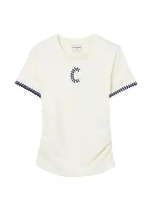 Claudie Pierlot Draped Short Sleeve T-shirt - Neutrals
