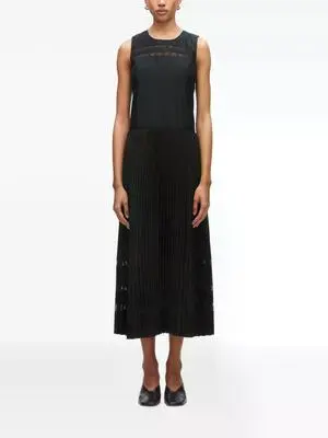 3.1 Phillip Lim Pleated A-line Lace-insert Midi Dress