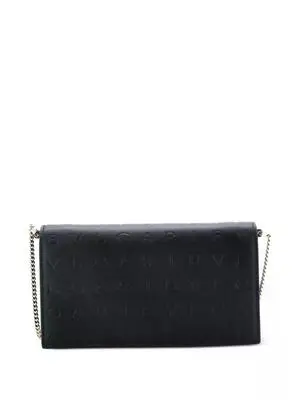 BVLGARI Logo Infinitum Chain Wallet Embossed Leather Crossbody Bag