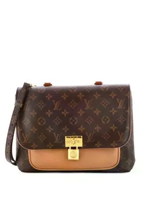 LOUIS VUITTON Monogram Canvas Marignan Handbag With Leather Shoulder Strap - Brown