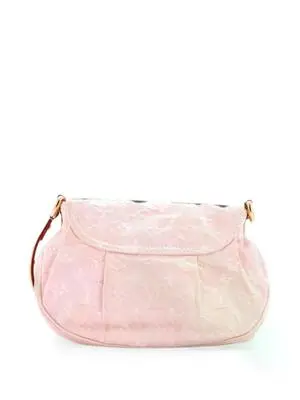 LOUIS VUITTON Sunset Handbag Remix Monogram Denim Clutch Bag - Pink