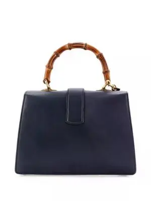 Gucci Dionysus Bamboo Top Handle Bag Colorblock Leather Medium Satchel - Blue