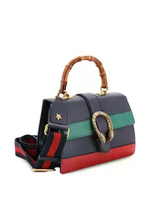 Gucci Dionysus Bamboo Top Handle Bag Colorblock Leather Medium Satchel