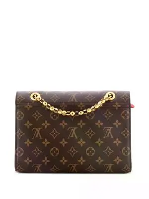 LOUIS VUITTON Louis Vuitton Victoire Monogram Canvas And Leather Shoulder Bag Red