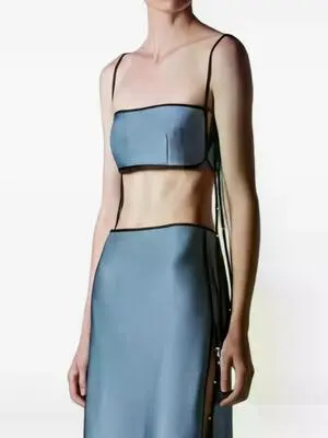 TEMILY Cropped Tie-fastening Top