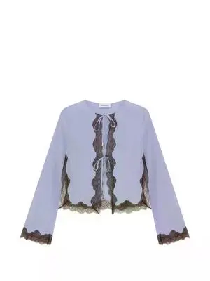 16Arlington Filipa Lace-trim Cardigan - Purple