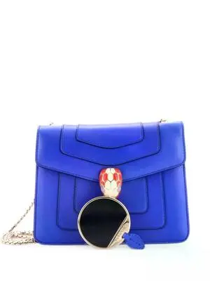 BVLGARI Serpenti Forever Leather Small Shoulder Bag - Blue
