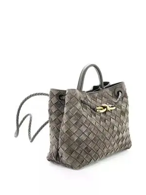 Bottega Veneta Andiamo Top Handle Bag Intrecciato Suede Small Satchel