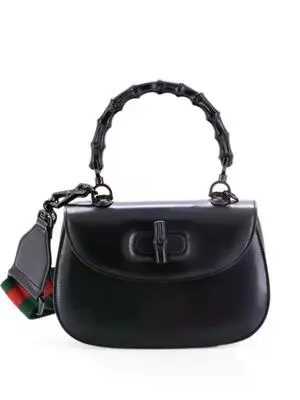 Gucci Gucci Bamboo Top Handle Satchel Bag Black