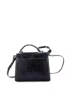 Saint Laurent Cassandra Top Handle Bag Crocodile Embossed Leather Mini Shoulder Bag