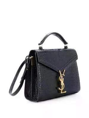 Saint Laurent Cassandra Top Handle Bag Crocodile Embossed Leather Mini Shoulder Bag