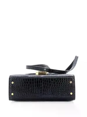 Saint Laurent Cassandra Top Handle Bag Crocodile Embossed Leather Mini Shoulder Bag