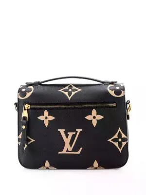 LOUIS VUITTON Pochette Metis Bicolor Monogram Empreinte Giant Crossbody Bag - Black