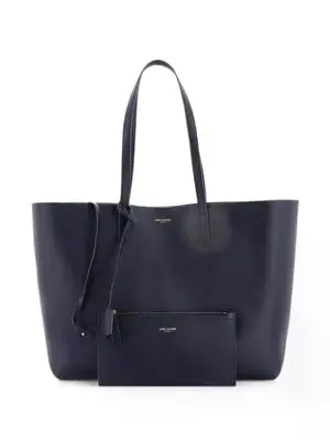 Saint Laurent Shopper Leather Large Tote Bag - Blue