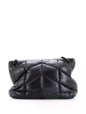 Saint Laurent Loulou Puffer Quilted Leather Medium Shoulder Bag - Black
