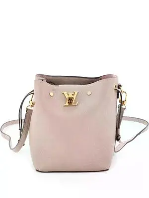 LOUIS VUITTON Lockme Leather Nano Bucket Bag - Neutrals