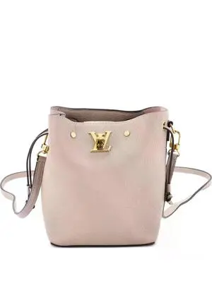 LOUIS VUITTON Louis Vuitton Lockme Leather Nano Bucket Bag Neutrals