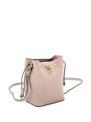 LOUIS VUITTON Lockme Leather Nano Bucket Bag - Neutrals