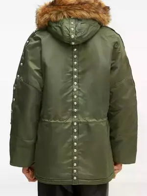 Alpha Industries Hooded Stud-embellished Jacket
