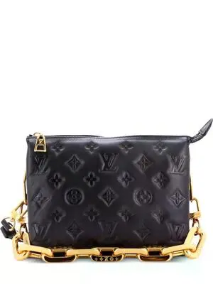 LOUIS VUITTON Coussin Bb Monogram Embossed Lambskin Crossbody Bag - Black