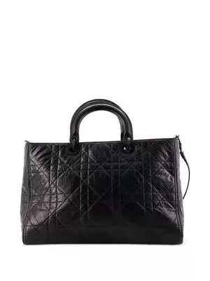 Dior Ultra Matte Lady D-sire Bag Macrocannage Crinkled Calfskin Large Shoulder Bag - Black
