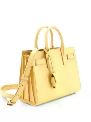 Saint Laurent Sac De Jour Bag Leather Nano Tote Bag - Yellow