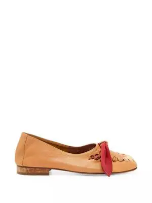 Hereu Juliol Foulard Leather Ballet Flats - Brown