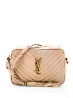 Saint Laurent Saint Laurent Lou Camera Bag Matelassé Chevron Leather Small Crossbody Bag Neutrals