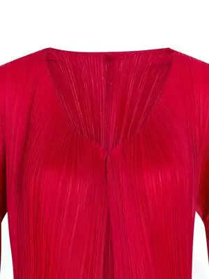 Issey Miyake Pleated Open-front Top - Red