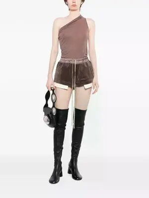 Rick Owens Velvet Drawstring Shorts - Brown