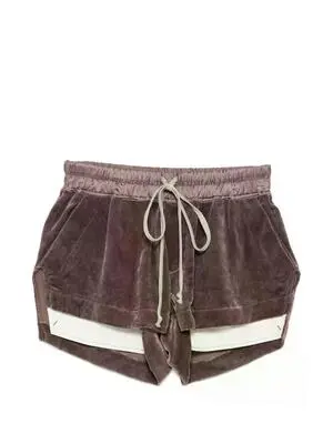 Rick Owens Velvet Drawstring Shorts - Brown