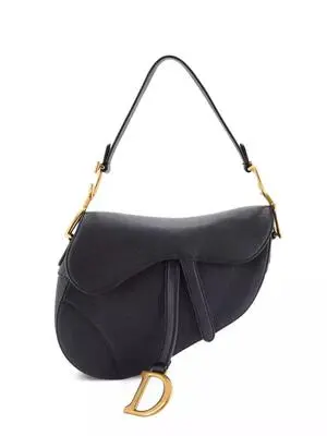 Dior Saddle Handbag Leather Medium Shoulder Bag - Black