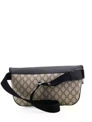 Gucci Gg Coated Canvas With Leather Belt Bag