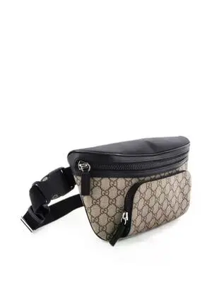 Gucci Gg Coated Canvas With Leather Belt Bag
