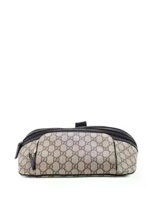 Gucci Gg Coated Canvas With Leather Belt Bag