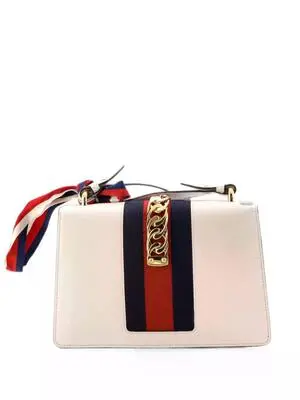 Gucci Sylvie Leather Small Shoulder Bag - White