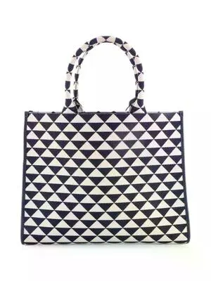 Prada Symbole Shopper Jacquard Large Tote Bag - Blue