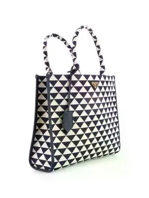 Prada Symbole Shopper Jacquard Large Tote Bag