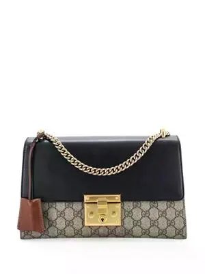 Gucci Padlock Gg Coated Canvas And Leather Medium Shoulder Bag - Brown