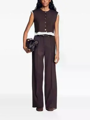 Sandro Cropped Layered-detail Top