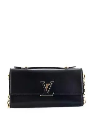 LOUIS VUITTON Wallet On Chain Capucines Leather Clutch Bag - Black