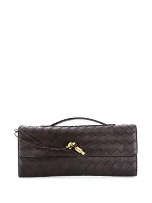 Bottega Veneta Andiamo Top Handle Intrecciato Nappa Long Clutch Bag - Brown