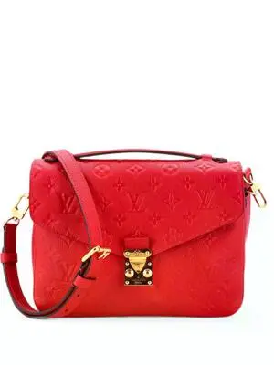 LOUIS VUITTON Pochette Metis Monogram Empreinte Leather Crossbody Bag - Red