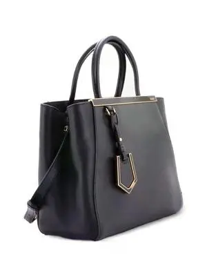Fendi 2jours Leather Petite Satchel - Black