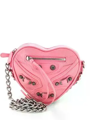 Balenciaga Le Cagole Heart Chain Bag - Pink